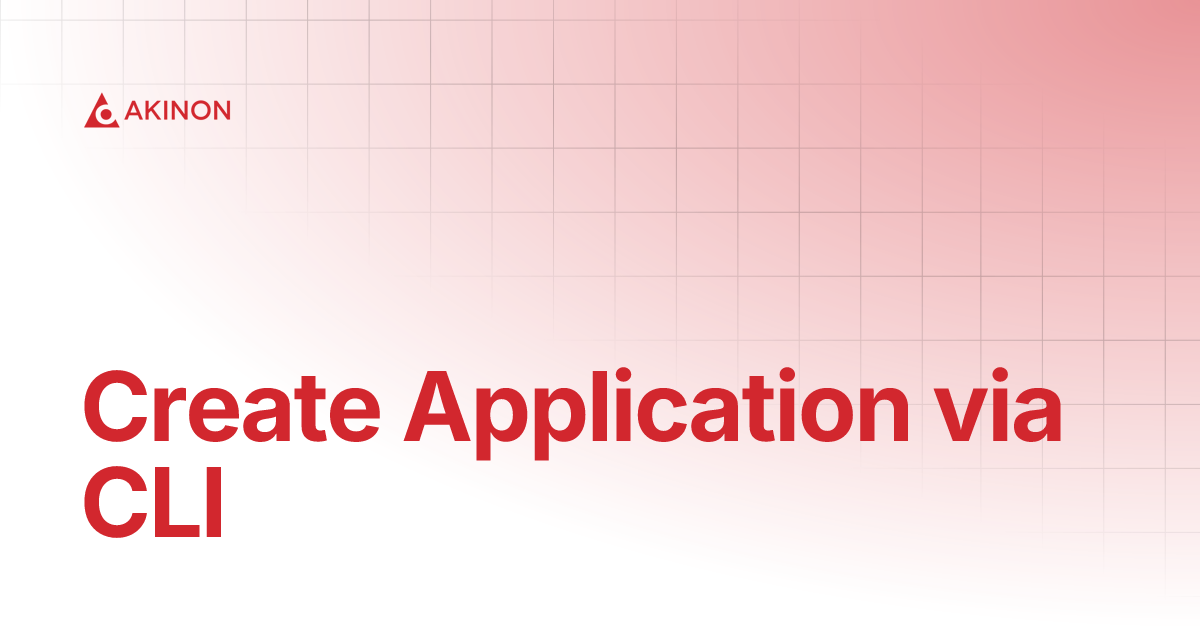 Create Application via CLI | Docs